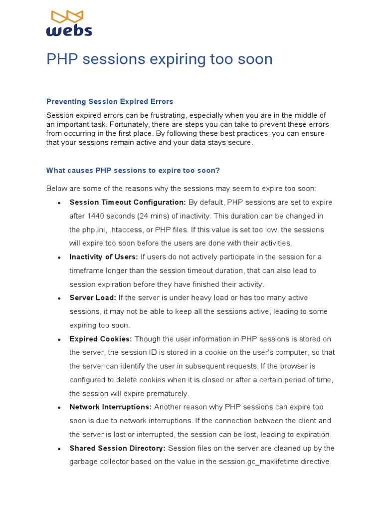 PHP Session Expiry Solutions | PDF