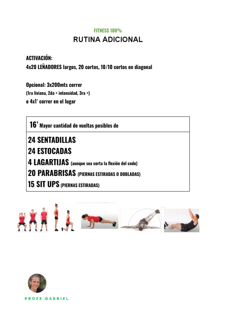 RUTINA Entrenamiento Funcional | PDF