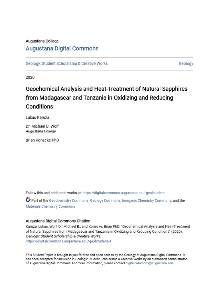 Geochemical Analysis and Heat-Treatment of Natural Sapphires From | Download Free PDF | Gemstone ...
