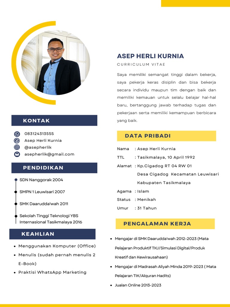 Contoh CV Asep Herli Kurnia | PDF