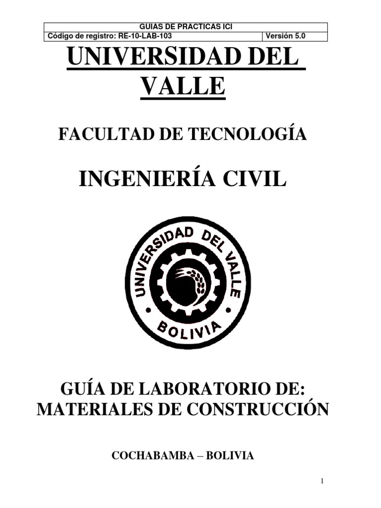 RE-10-LAB-103 MATERIALES DE CONSTRUCCION CIVIL v5 | PDF | Hormigón | Madera