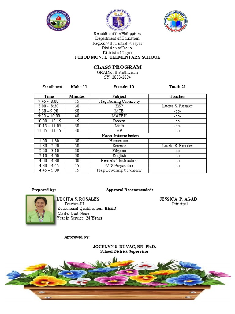 Class Program 2023 2024 | PDF