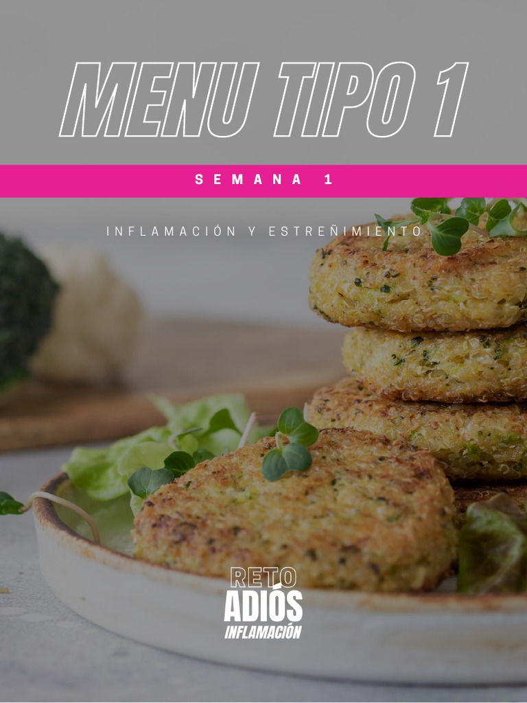 Menú Tipo 1 - s1 - Reto Adiós Inflamación | PDF | Caldo | Salsa