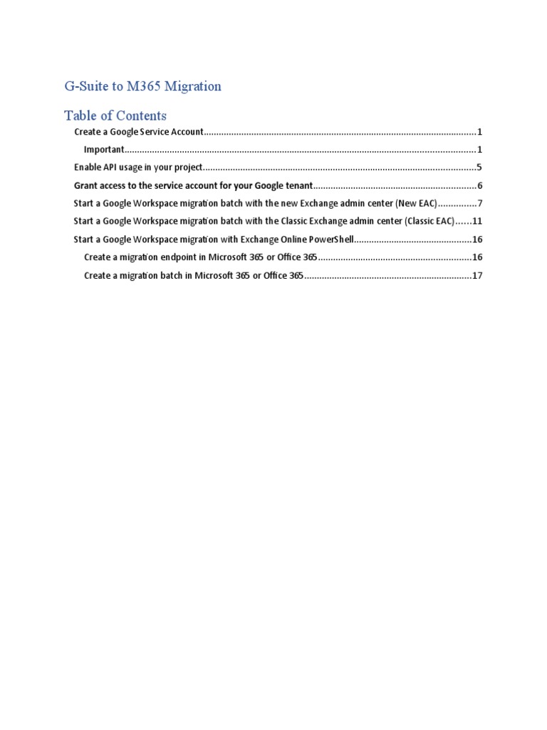 Google Service Account to M365 Migration | PDF | Email Address | Gmail