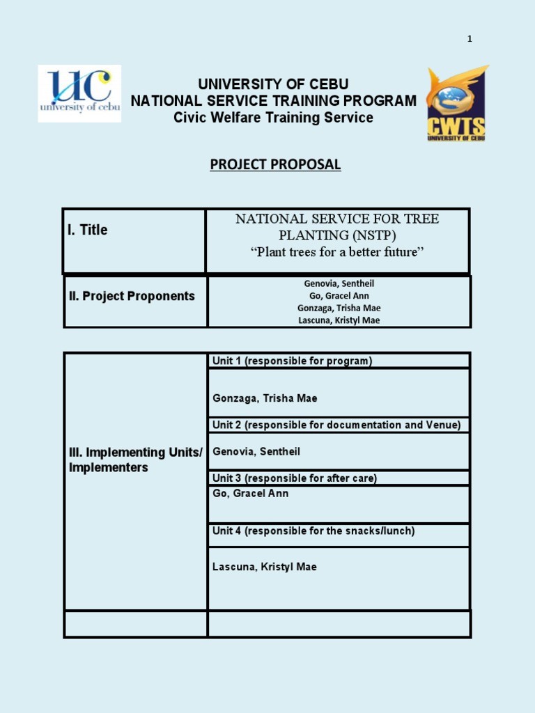 Community Project Proposal NSTP | PDF
