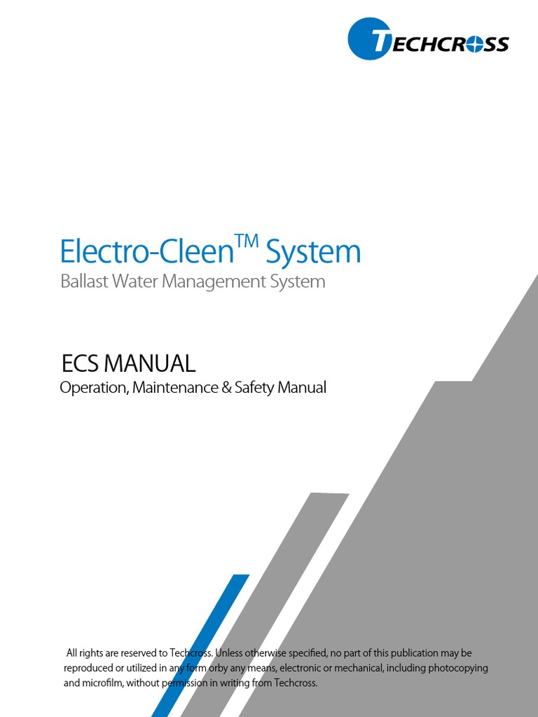 ECS MANUAL (Operation, Maintenance & Safety) | PDF | Water Purification | Water