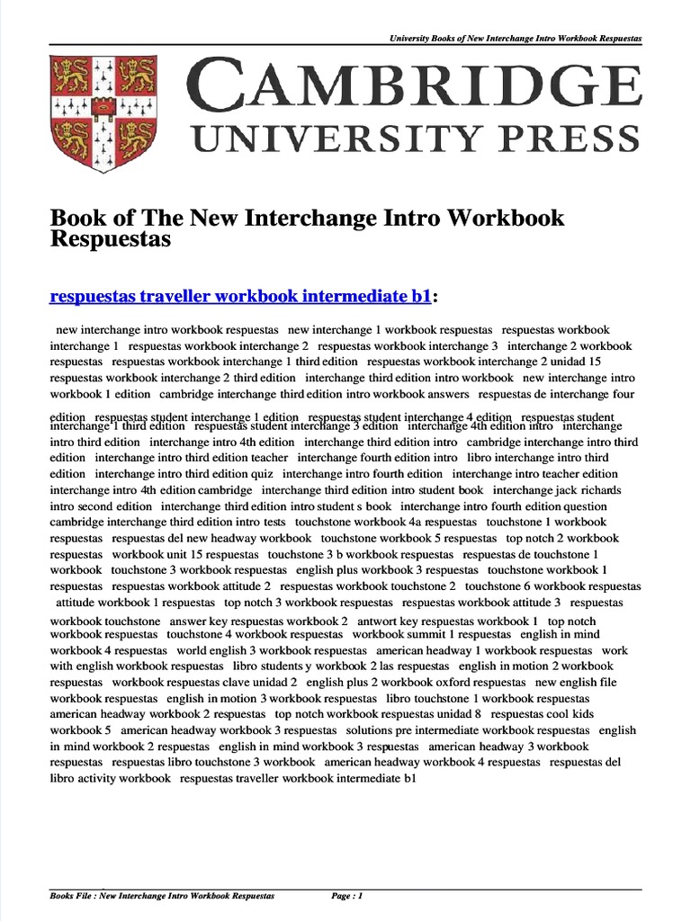 New Interchange Intro Workbook Respuestas - Compress | PDF
