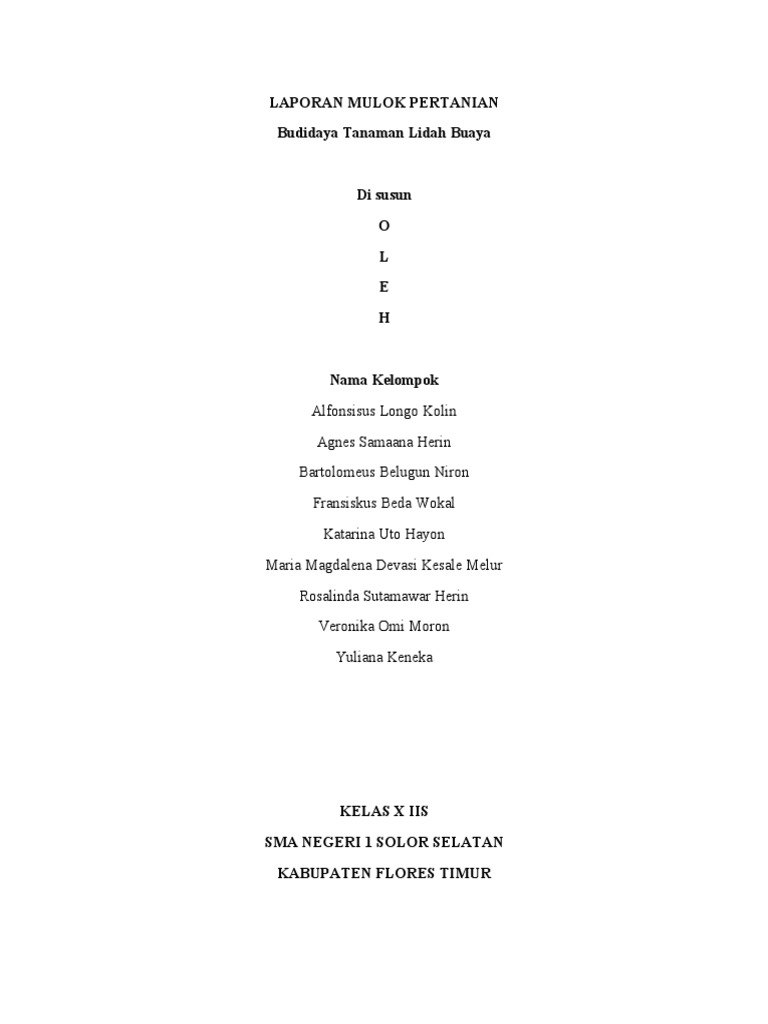Laporan Mulok Pertanian | PDF