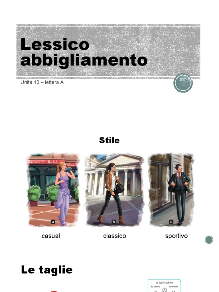 Lessico Italiano - Abbigliamento | PDF