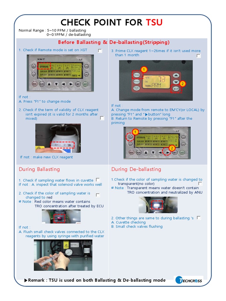 TechCross - ECS Checklist Before Operation | PDF | Pump | Gas Technologies