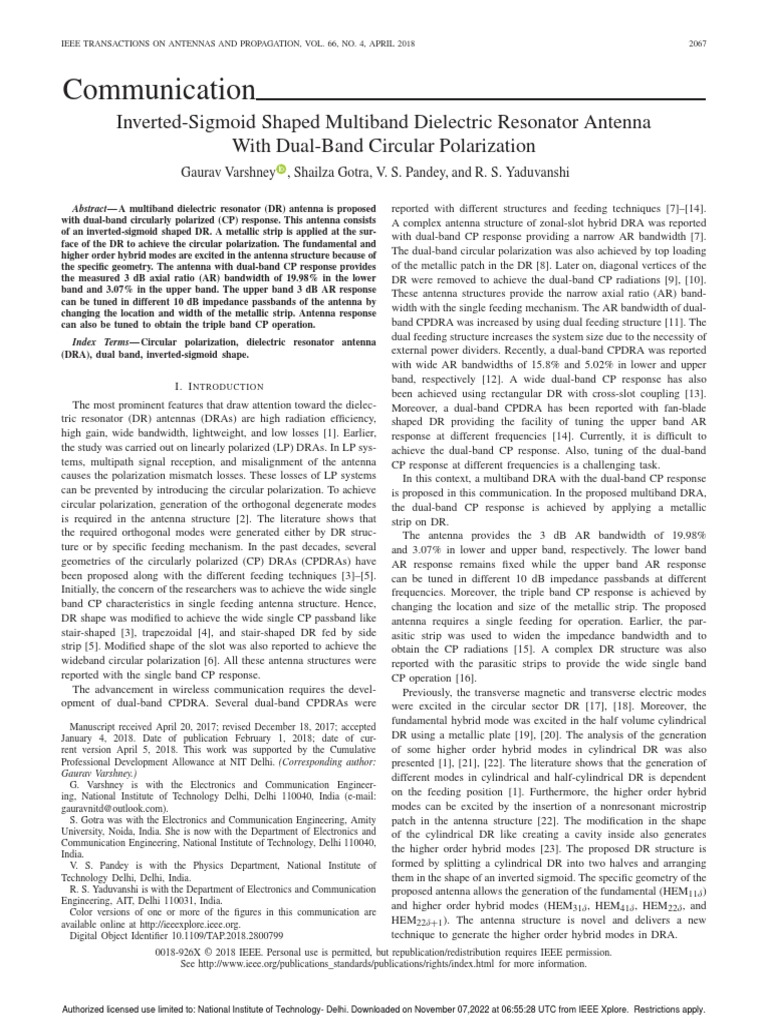 Inverted-Sigmoid Shaped Multiband Dielectric Resonator Antenna With ...