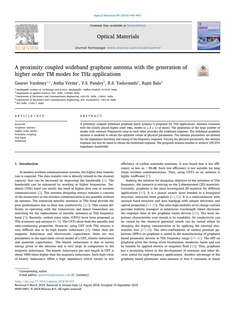 Varshney Et Al. - 2018 - A Proximity Coupled Wideband Graphene Antenna ...