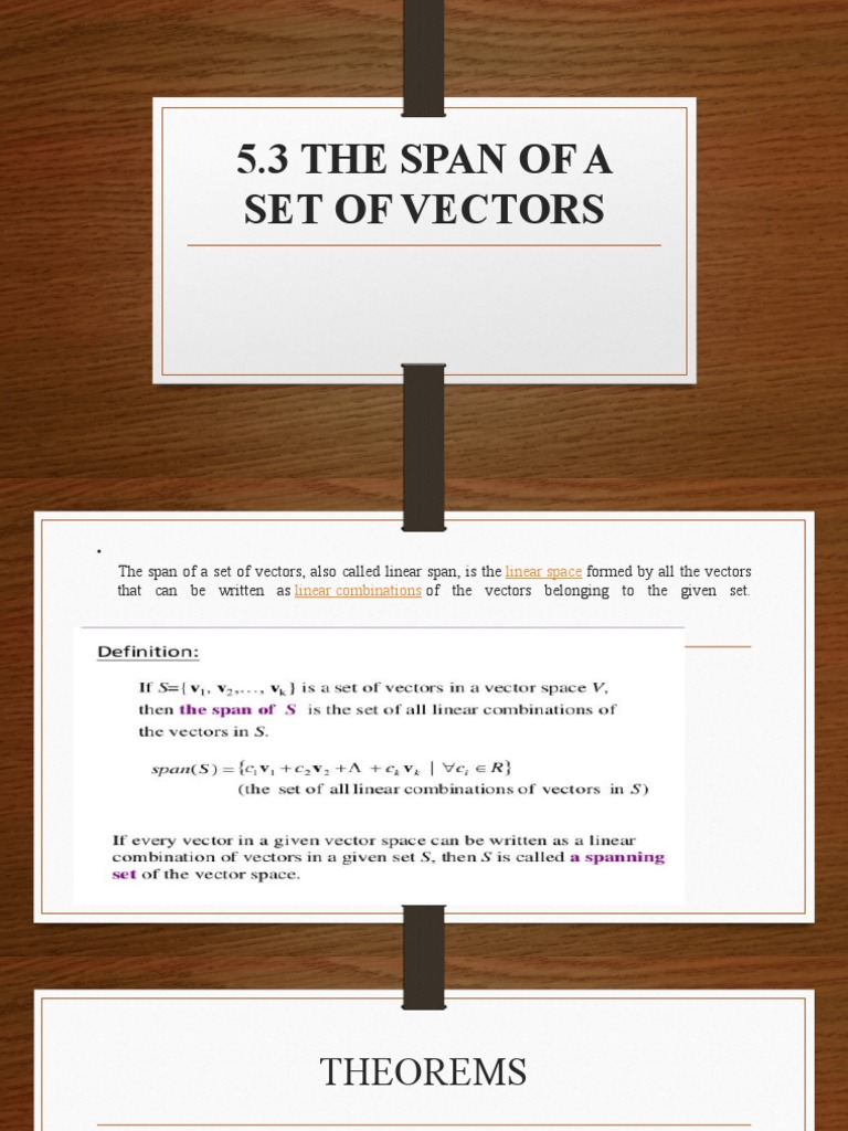 Span of Vectors | PDF | Vector Space | Linear Map