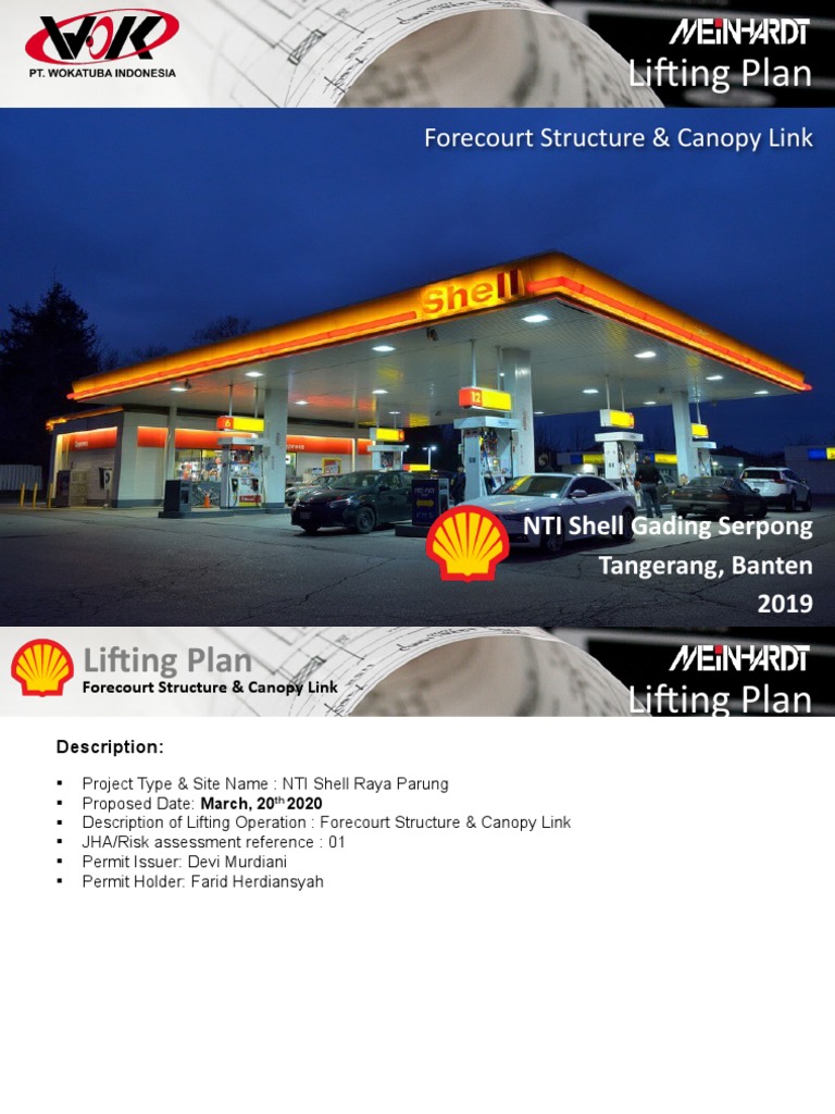 NTI Shell Lifting Plan 2020 | PDF | Crane (Machine) | Equipment