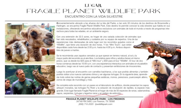 Fragile Planet Wildlife Park Overview | PDF