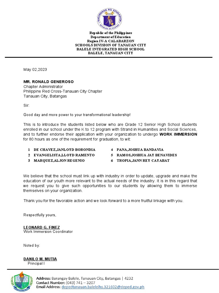 Endorsement Letter Redcross | PDF