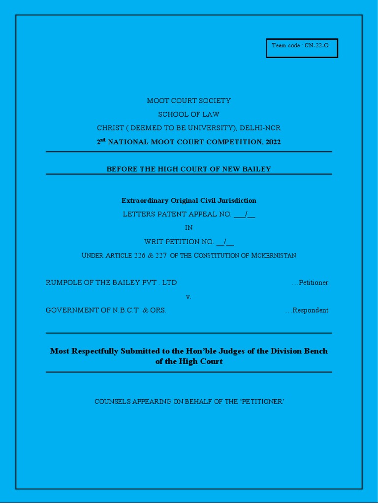 Petioner Draft | PDF | Mandamus | Writ