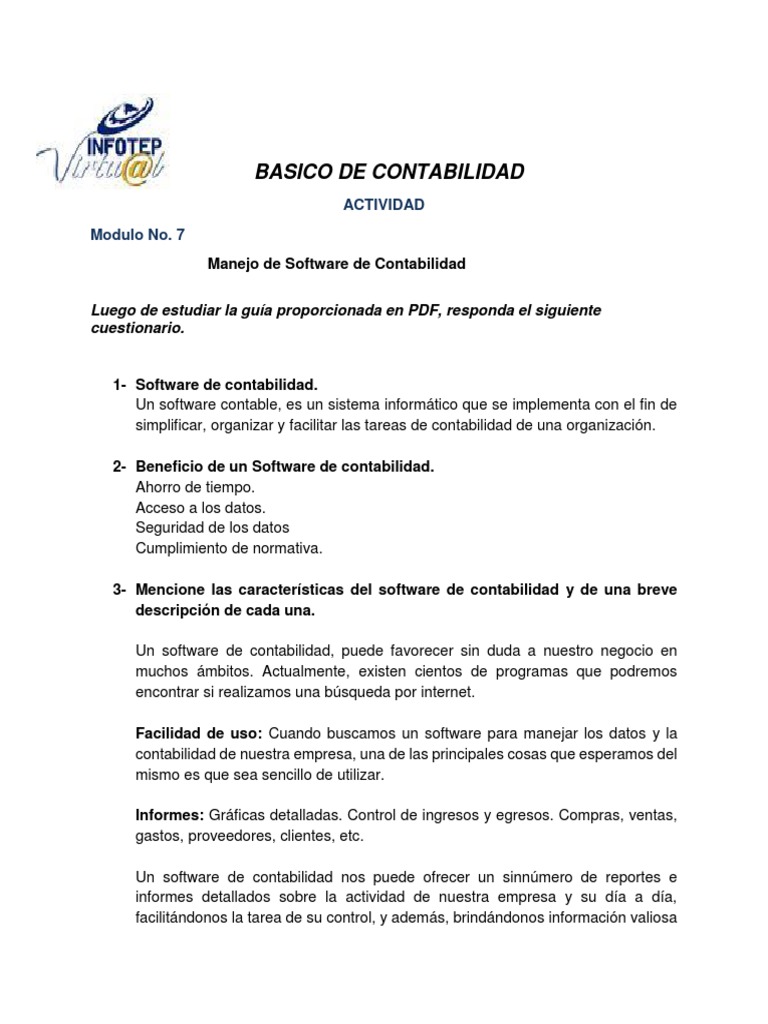 Actividad Modulo 7 | PDF | Contabilidad | Software
