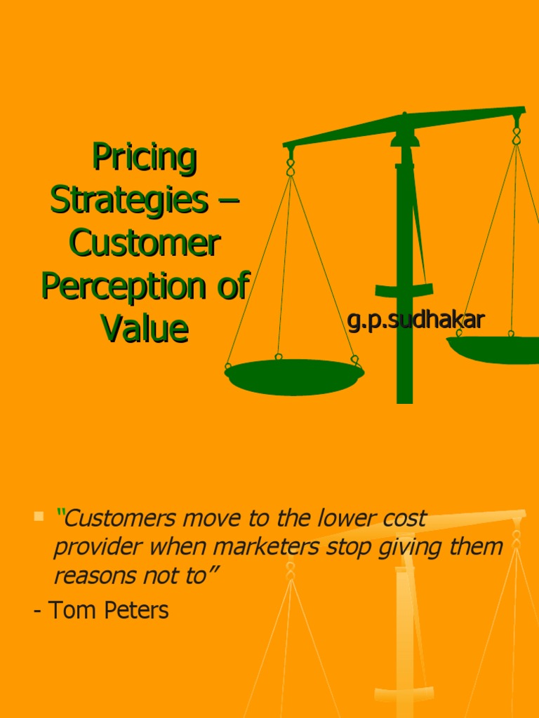 Pricing Strategies - Customer Perception of Price | PDF