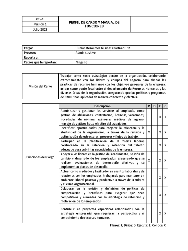 28 - JD HR Business Partner | PDF | Gestión de recursos humanos | Business