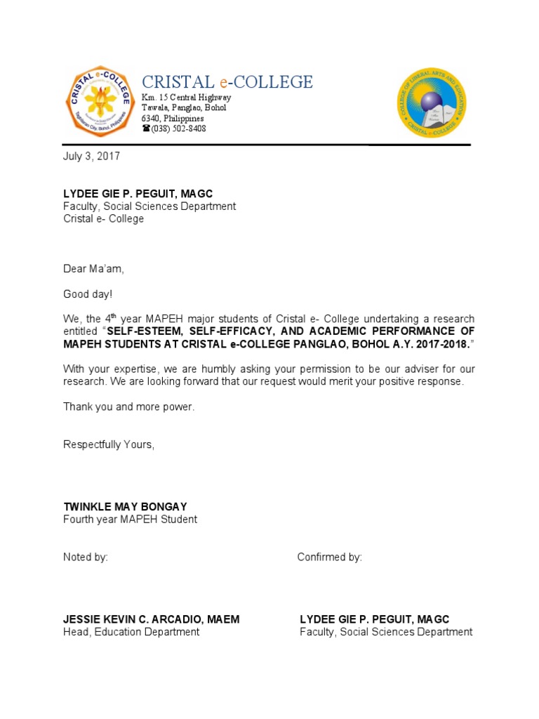 Letter For Adviser | PDF