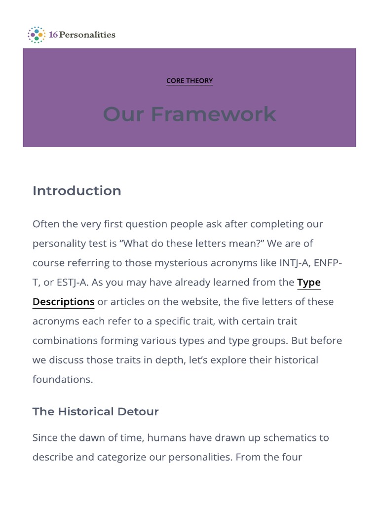 16 Personalities - MBTI Theory | PDF