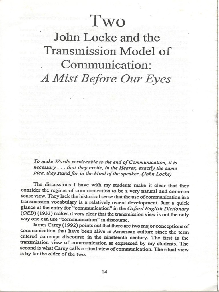 Chapter 2-John Lock and The Transmission Model | PDF