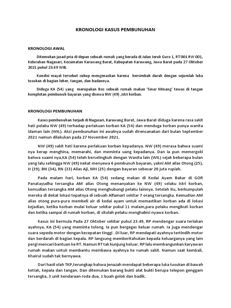 KRONOLOGI KASUS PEMBUNUHAN PKN | PDF