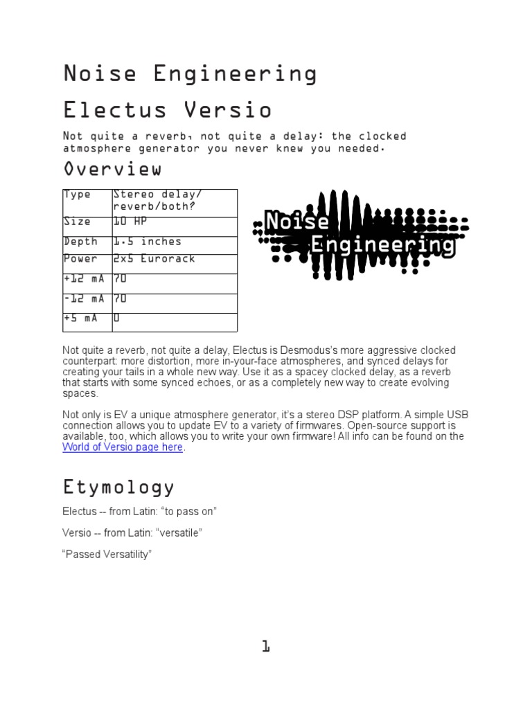 Electus Versio | PDF