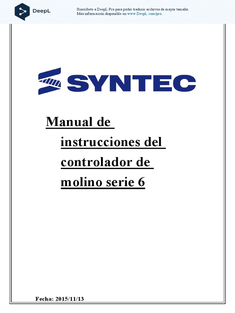 6 Series Mill Operation Manual-En Es | PDF | Tecnología