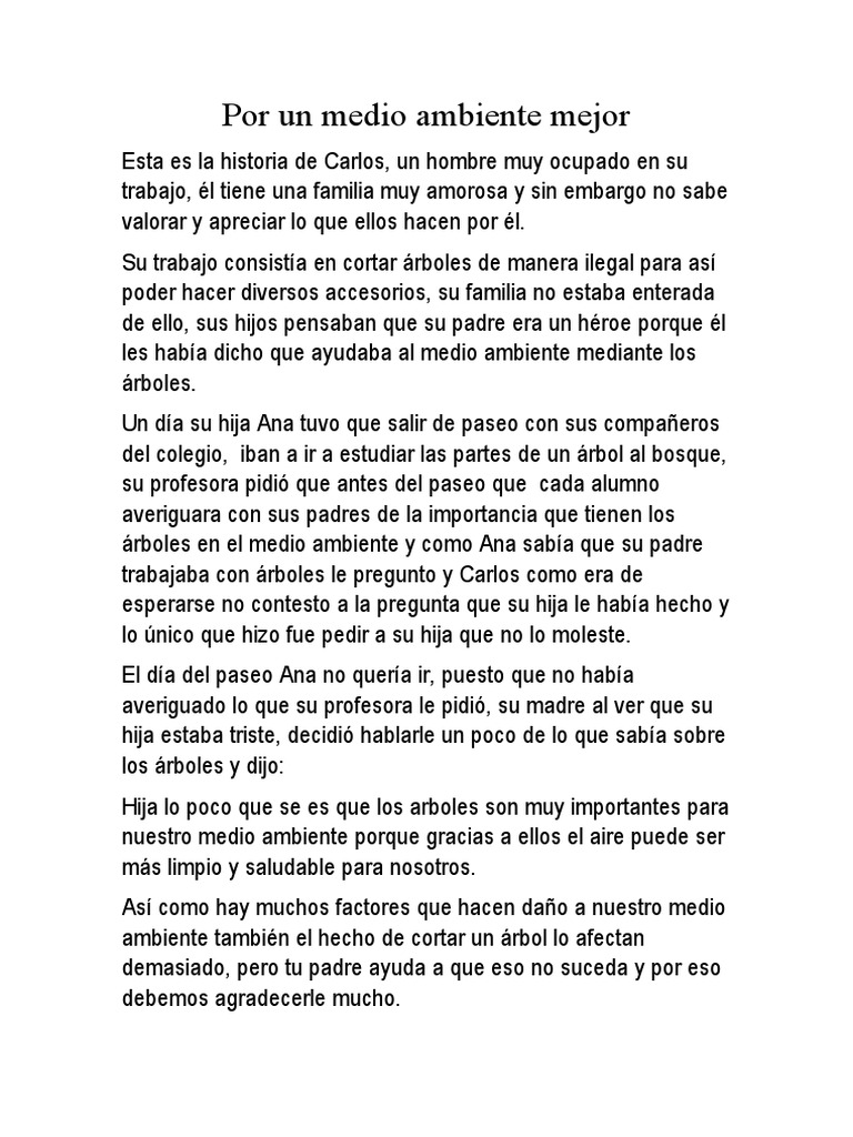 Cuento Del Medio Ambiente | PDF