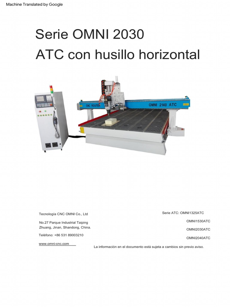 OMNI ATC CNC Router Training Manual | PDF | Control numerico | Mecanizado