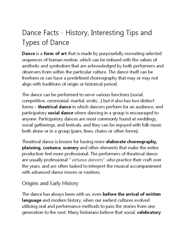 Dance Facts | PDF | Dances | Ballroom Dance