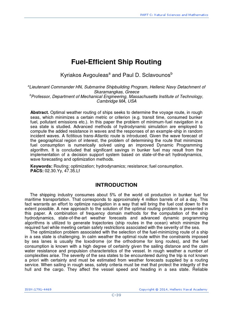 Avgouleas & Sclavounos 2014 | PDF | Mathematical Optimization | Ships