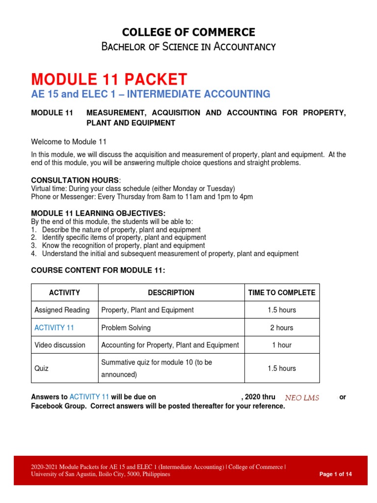 Module 11 | PDF | Depreciation | Cost