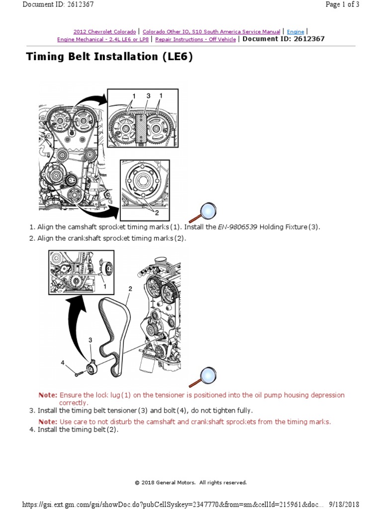 2012 Chevy Colorado Timing Belt Guide | PDF | Vehicle Technology | Machines