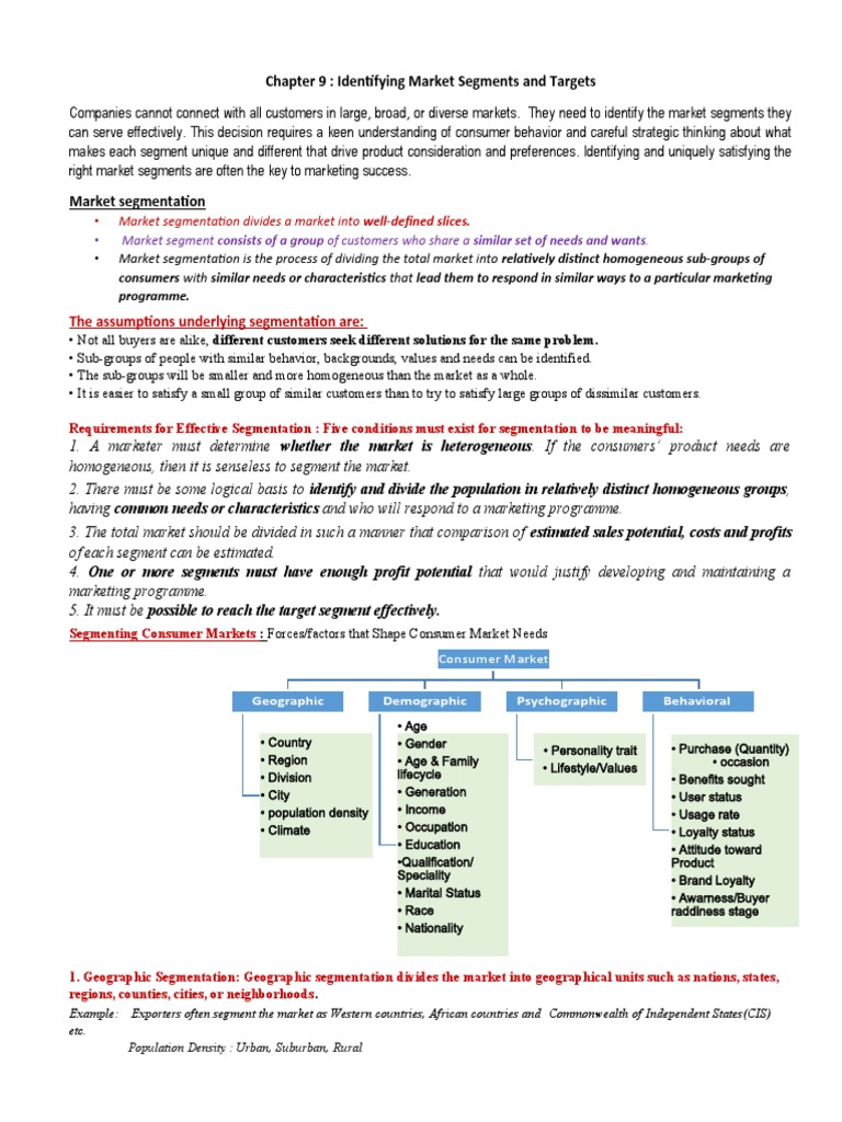 Identifying Market Segments and Targets | Download Free PDF | Market ...
