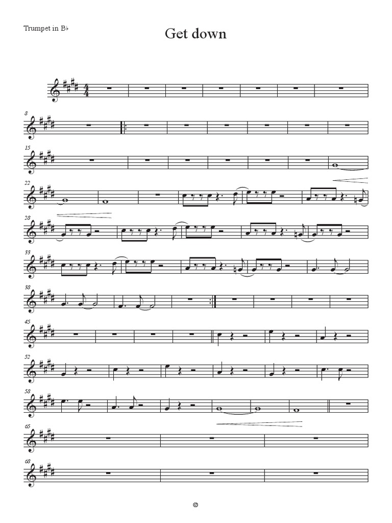 Get Down Trumpet in BB | PDF