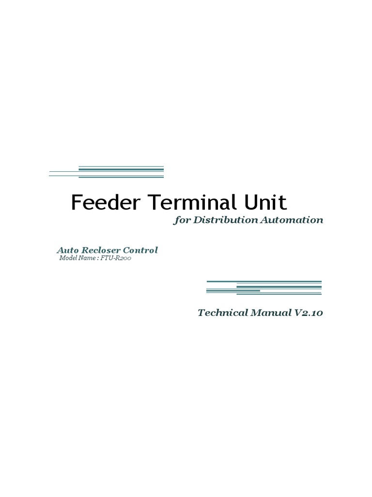 Feeder - Terminal - Unit - R200 - Manual - V2 - 10 - Chardon - 201700620 by Greg | PDF | Relay ...