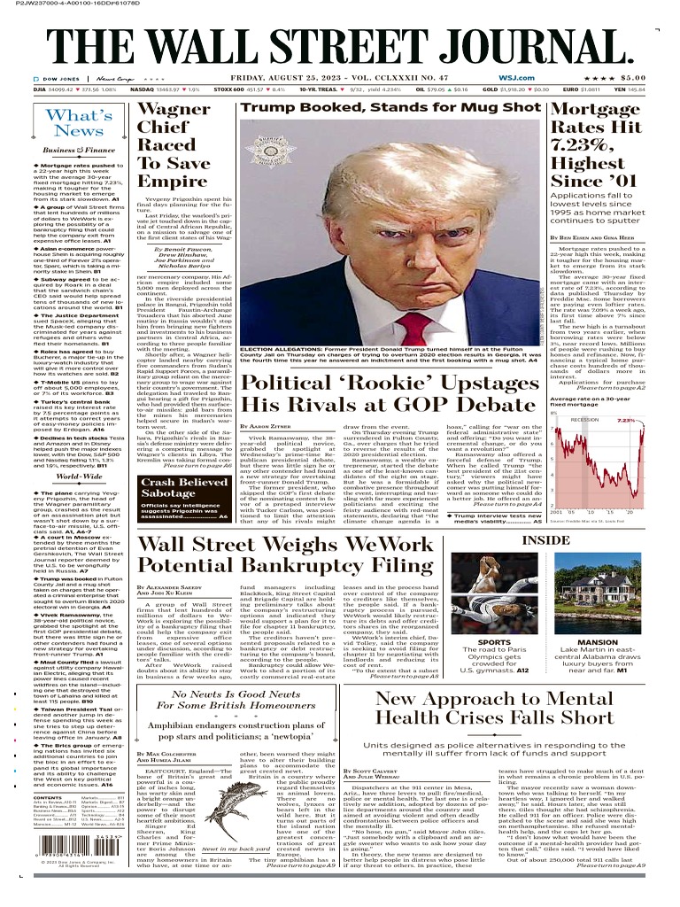WSJ 25.08.2023 | PDF | Inflation | Federal Reserve