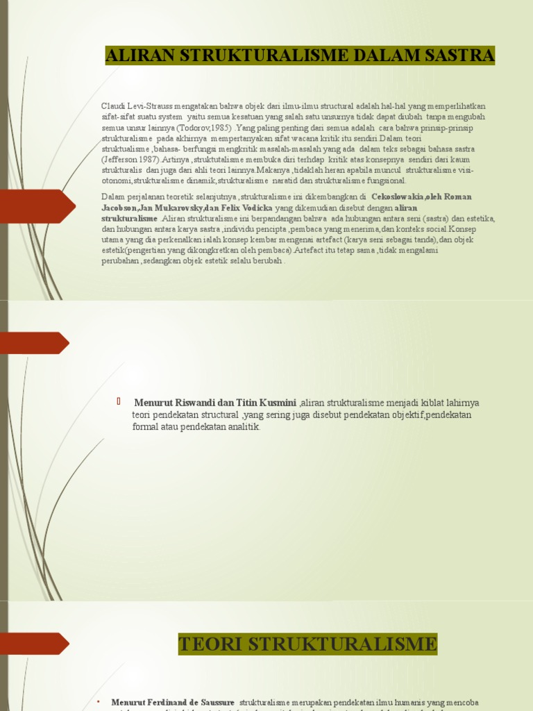 Aliran Strukturalisme Dalam Sastra | PDF | Filsafat | Sejarah