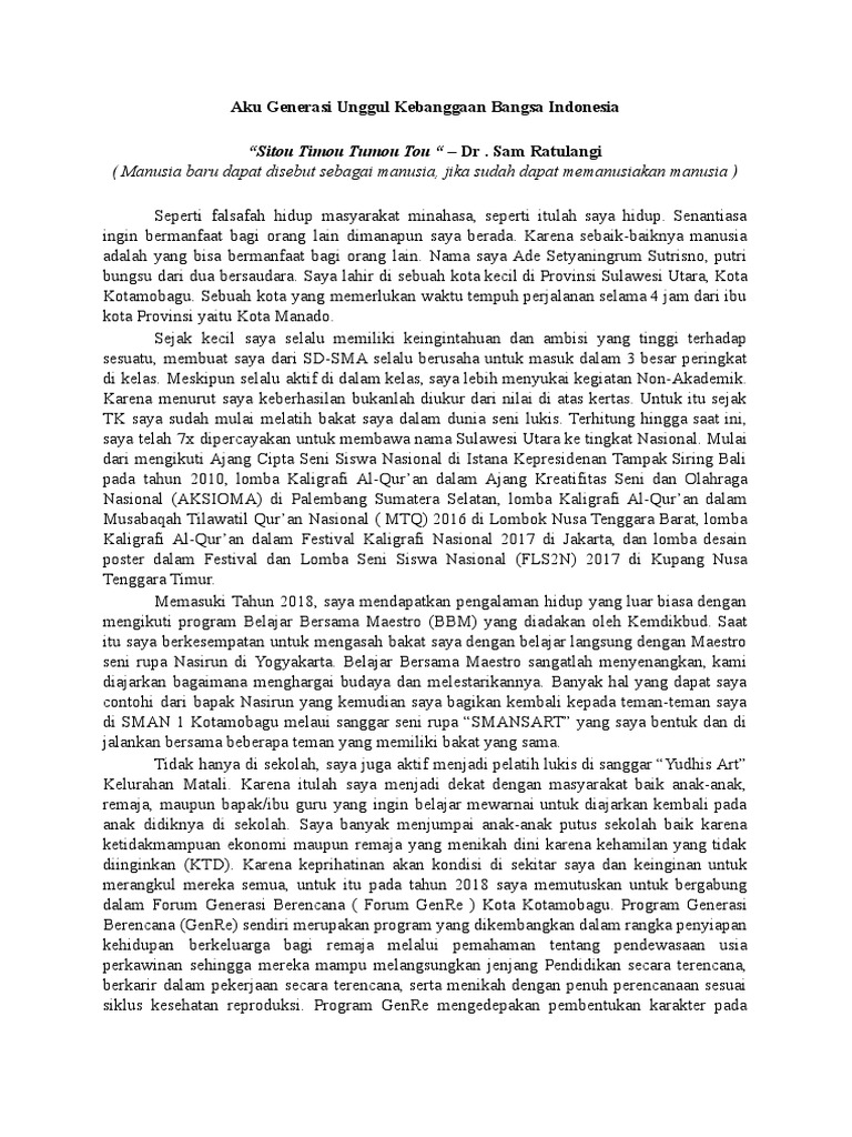 Essay Beasiswa Unggulan | PDF