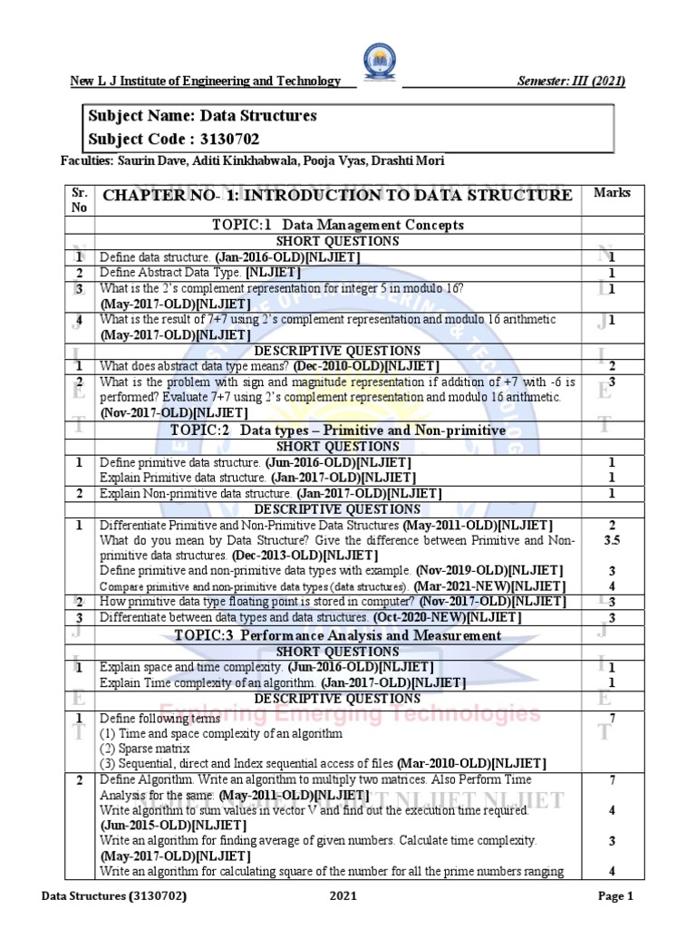 IMP Question Material | PDF | Queue (Abstract Data Type) | Computer Engineering