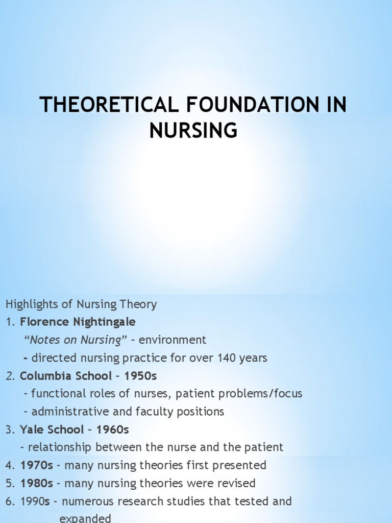 TFN Prelims Lecture | PDF | Theory | Nursing