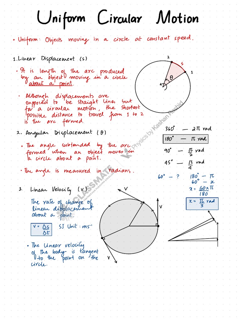 Uniform Circular Motion 2023 | PDF | Mechanical Engineering | Physical ...