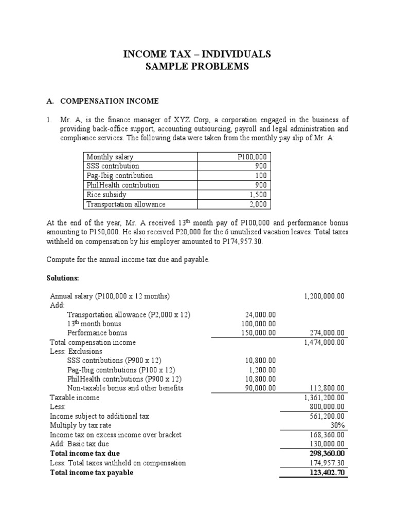 Income Tax Computation Examples | PDF | Taxes | Income Tax
