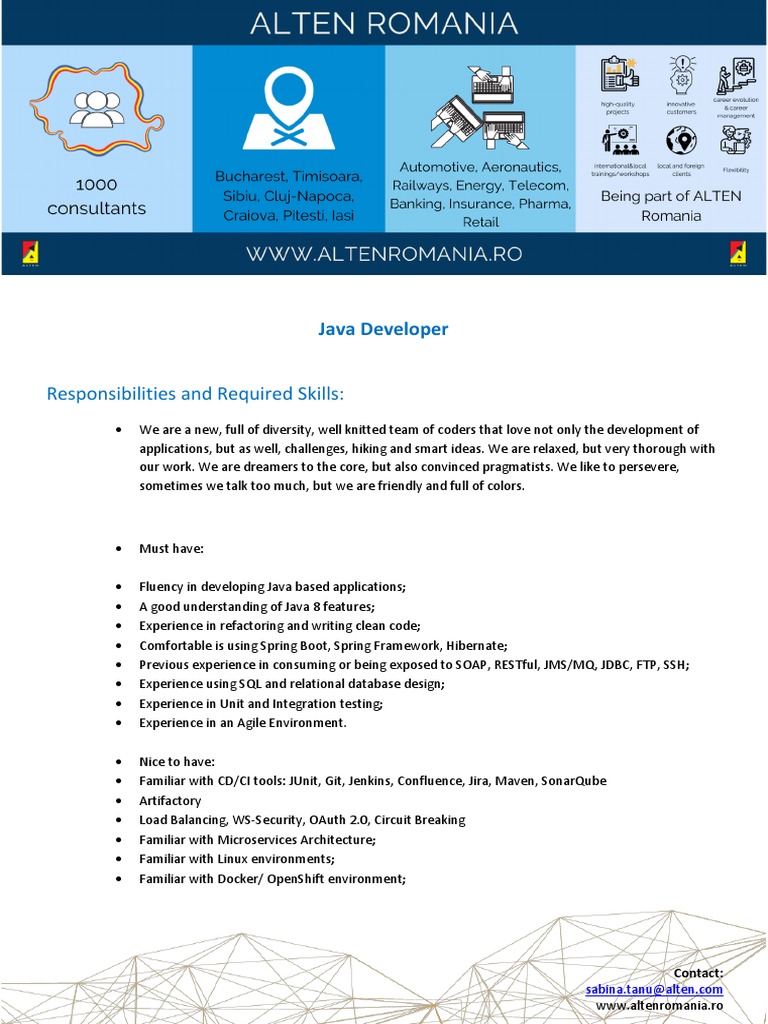 Java Developer Opportunity | PDF | Computers