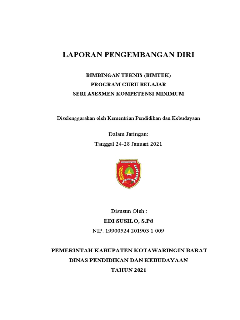 Laporan BIMTEK Guru Belajar Seri AKM | PDF