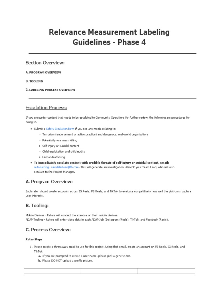 Touchet - Relevance Measurement Labeling Guidelines - 4.4 | PDF ...