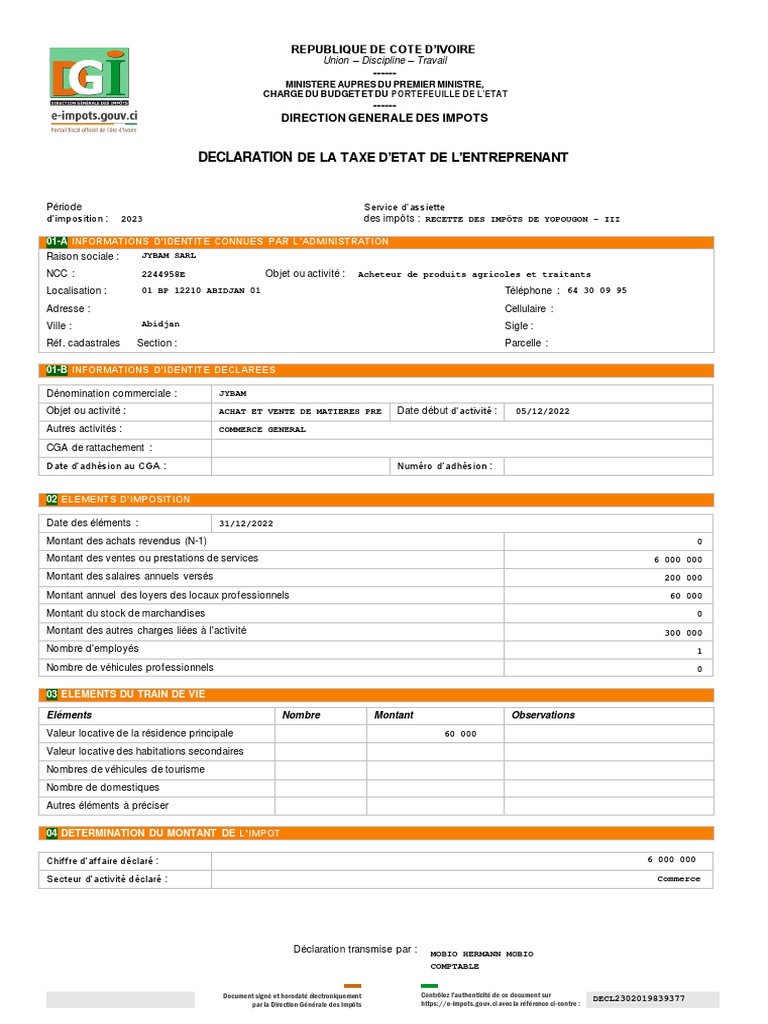 Declaration DTEE | PDF